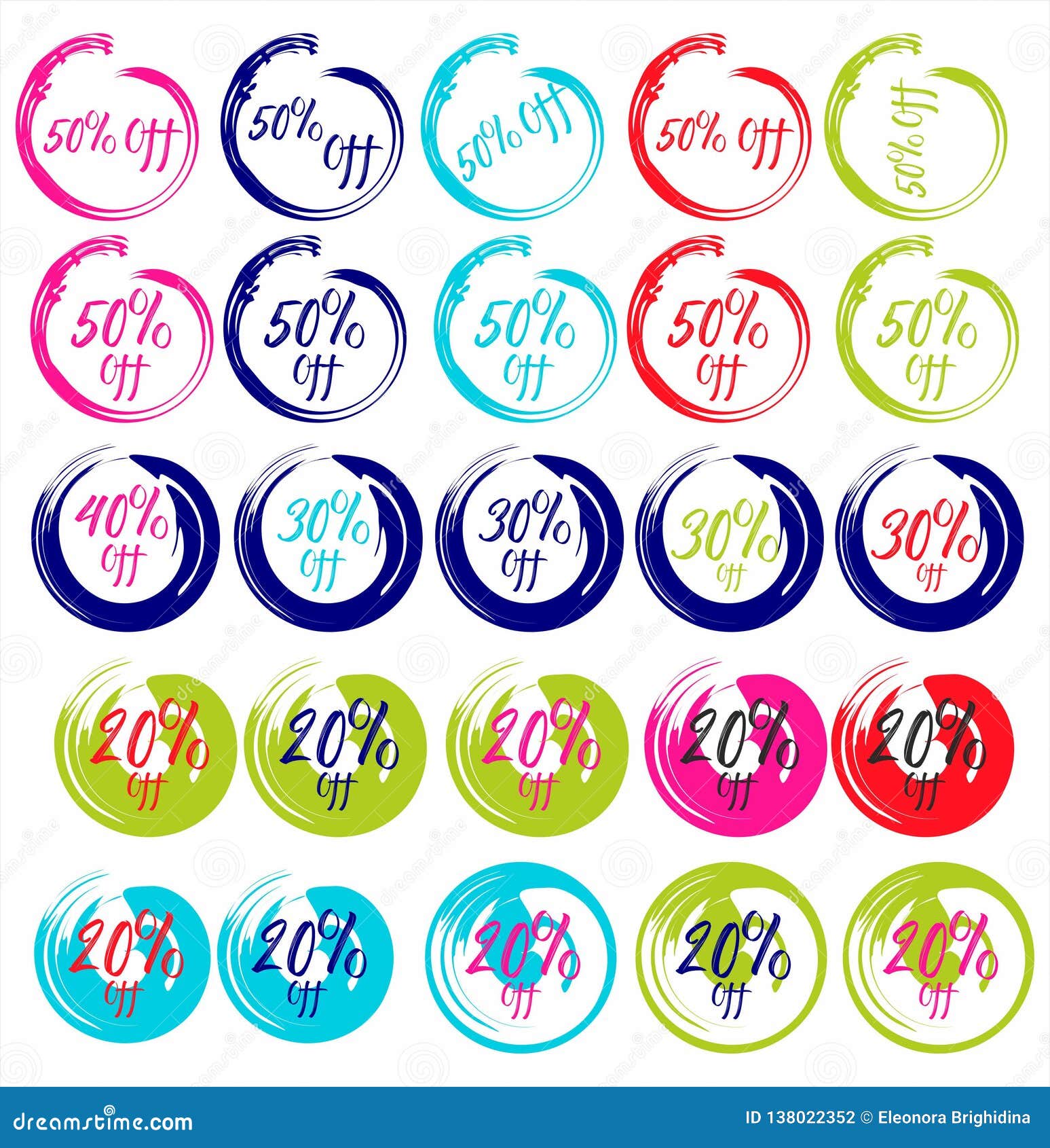 Discount Circles. Different Colors and Numbers. Stock Vector ...