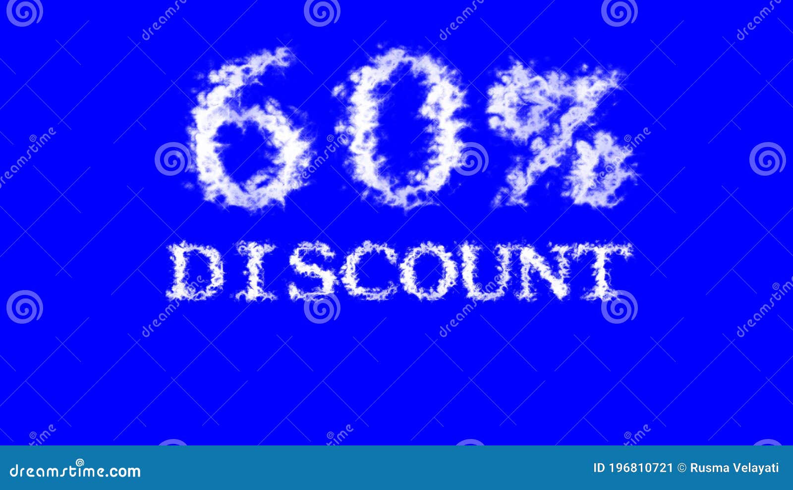 60 Discount Cloud Text Effect Blue Isolated Background Stock ...