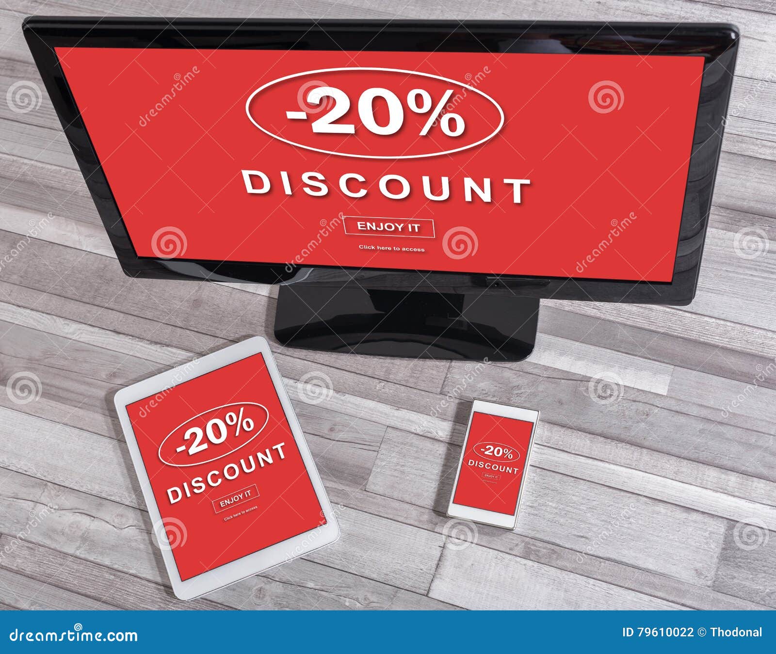 Discount Concept on Different Devices Stock Illustration - Illustration ...