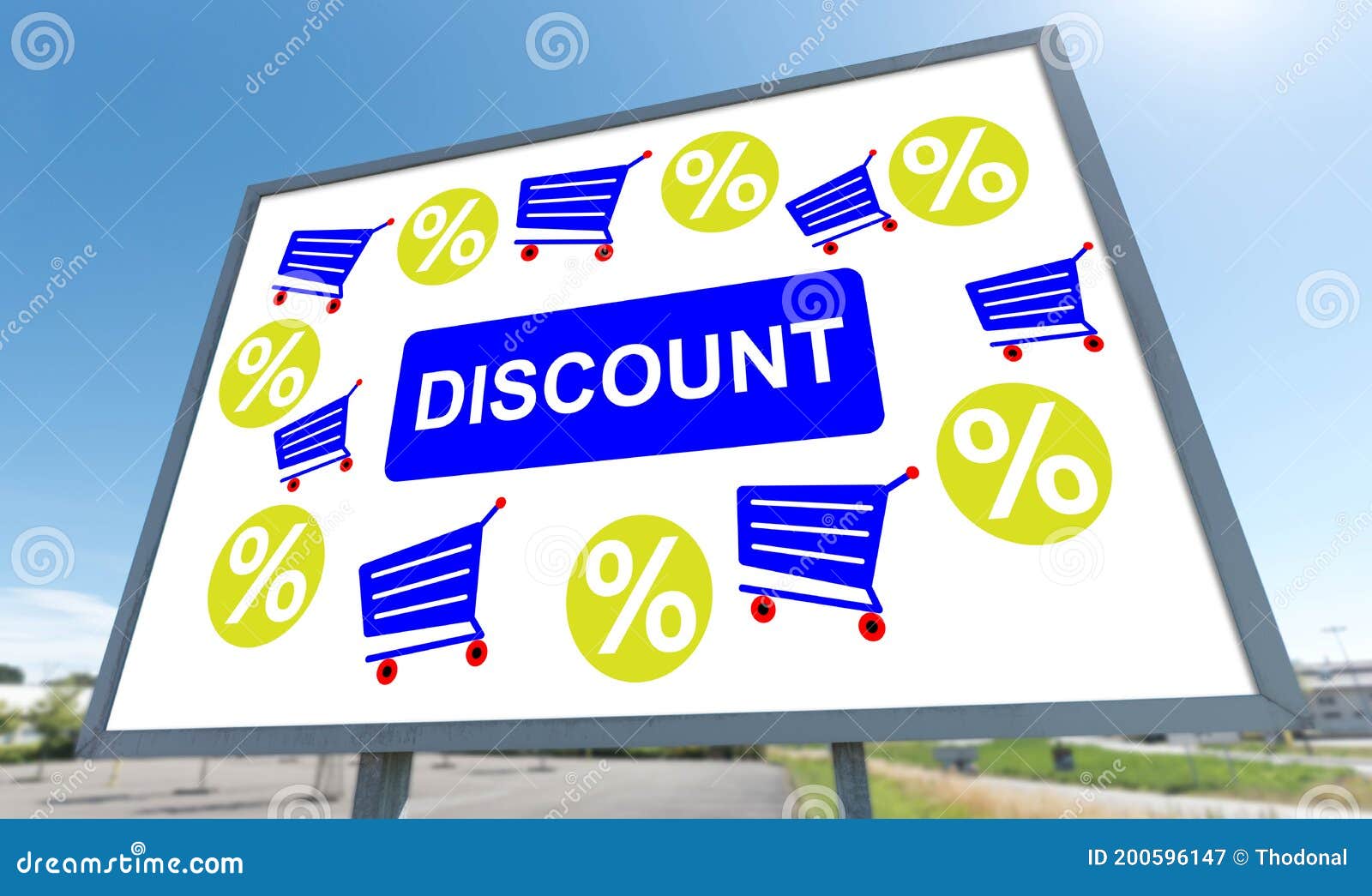 Discount Concept on a Billboard Stock Image - Image of cart, trolley ...