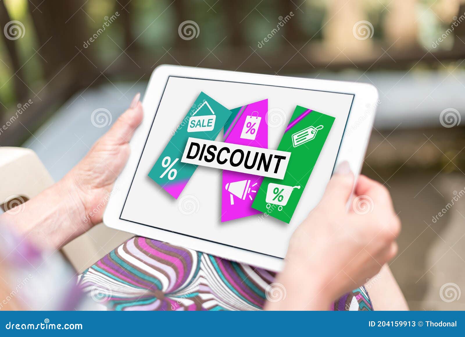 Discount Concept on a Tablet Stock Image - Image of business, marketing ...