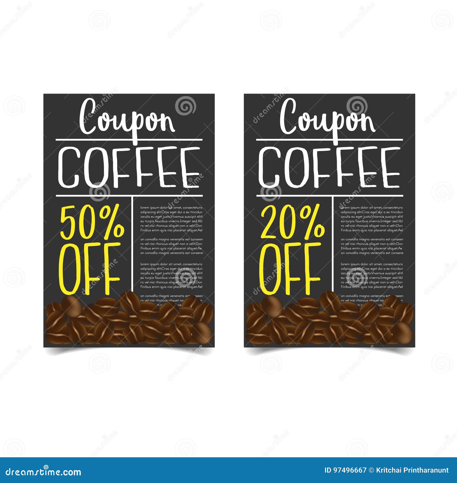 Discount Coupon design stock vector. Illustration of restaurant - 97496667