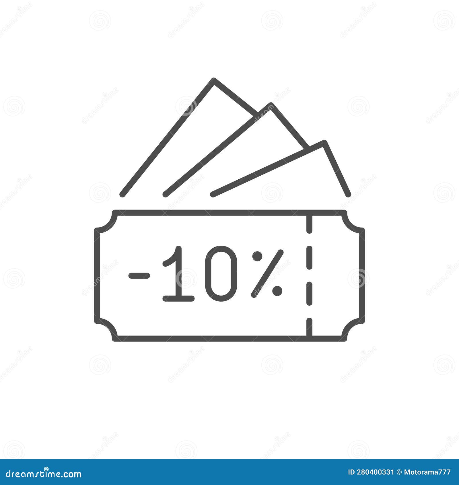 Discount Coupon Line Outline Icon Stock Vector - Illustration of ...