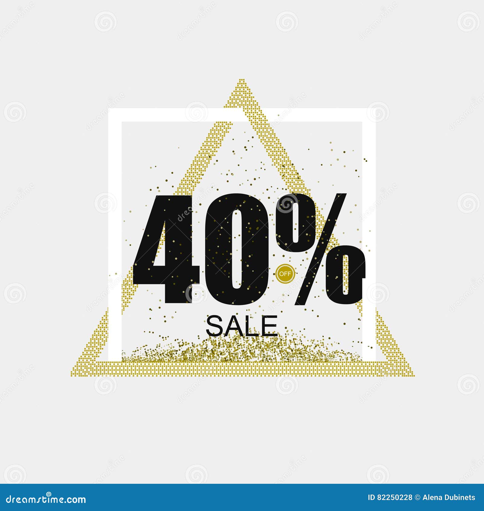 Discount Coupon or the Sale in a Modern Style. Triangular Golden Frame ...