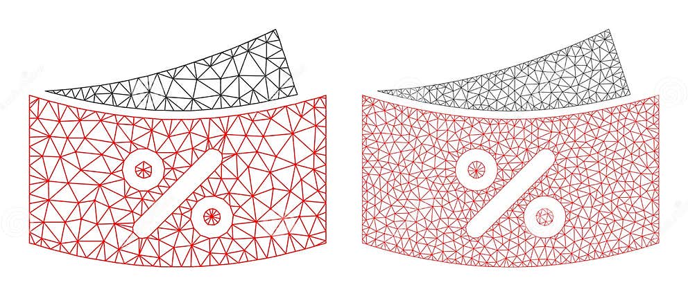 Discount Coupones Icons - Vector Triangle Mesh Stock Vector ...