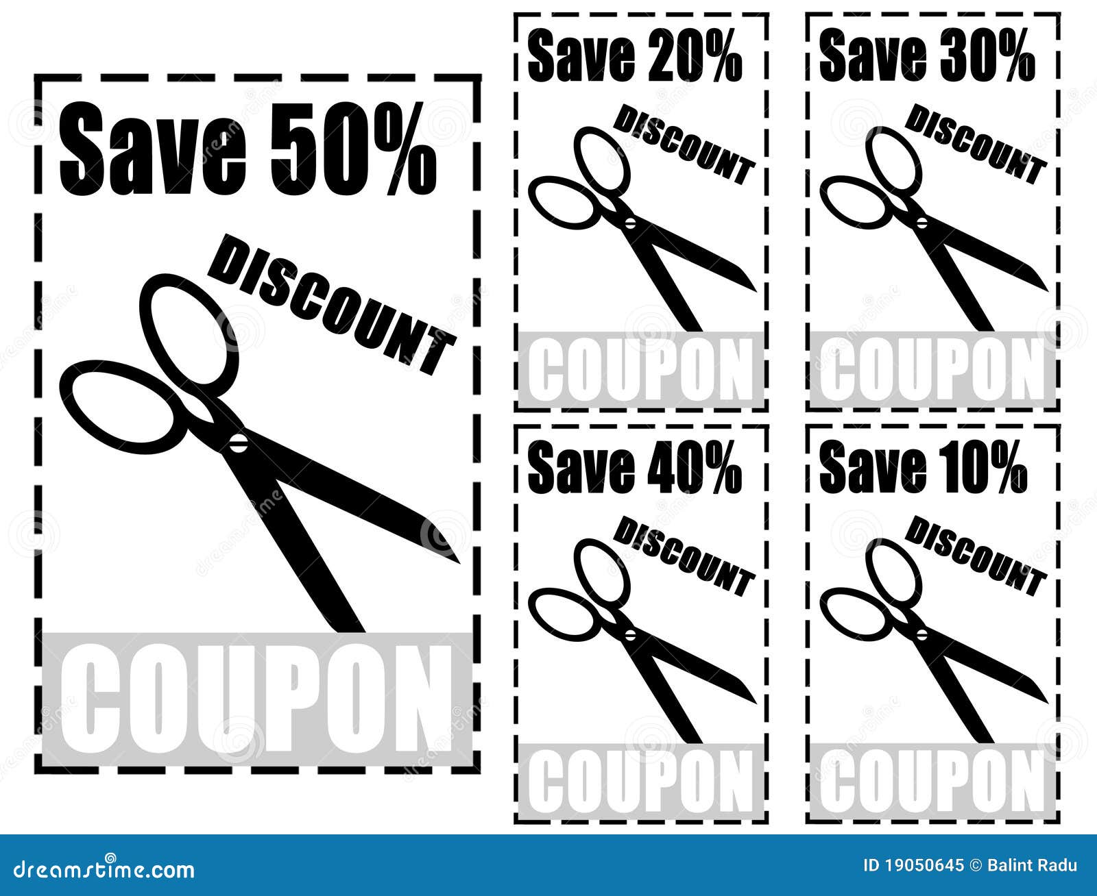 Discount coupons stock vector. Illustration of sign, sale - 19050645