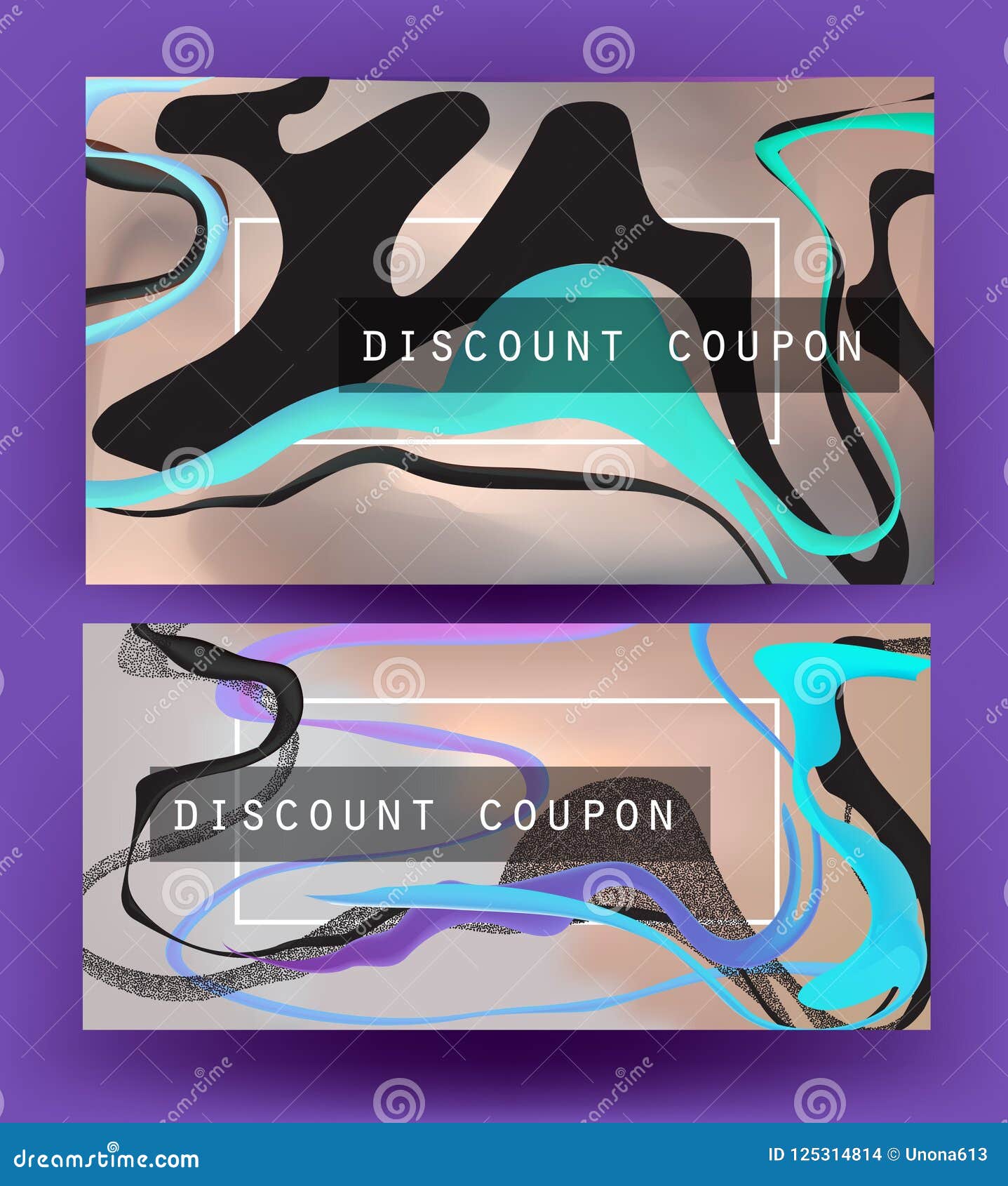 Discount Coupons with Colorful Abstract Design Backgrounds. Stock ...