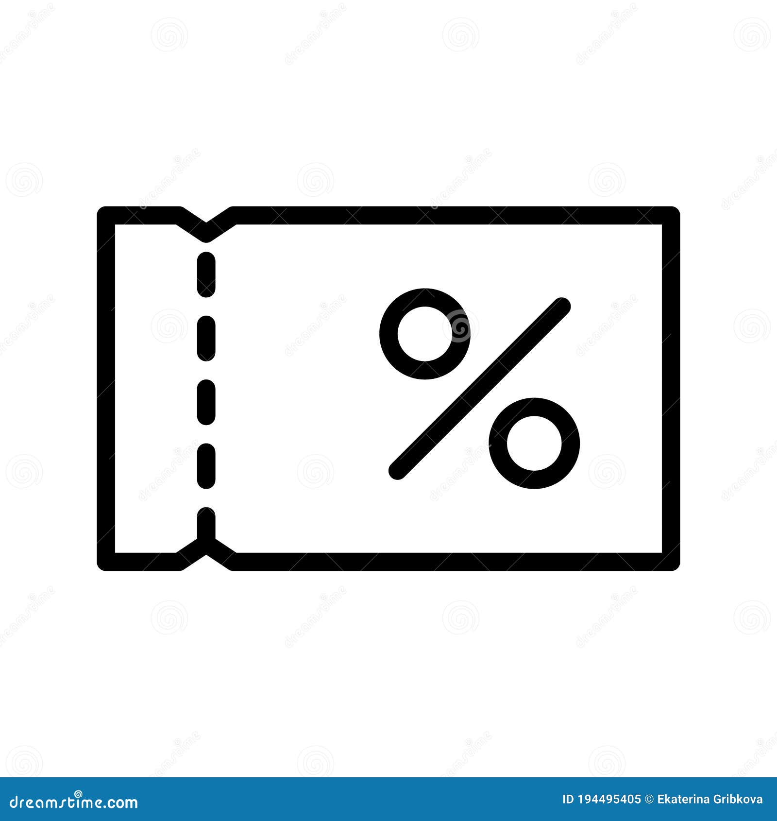 Discount Cupons Vector Icon. Linear Style Sign for Mobile Concept and ...