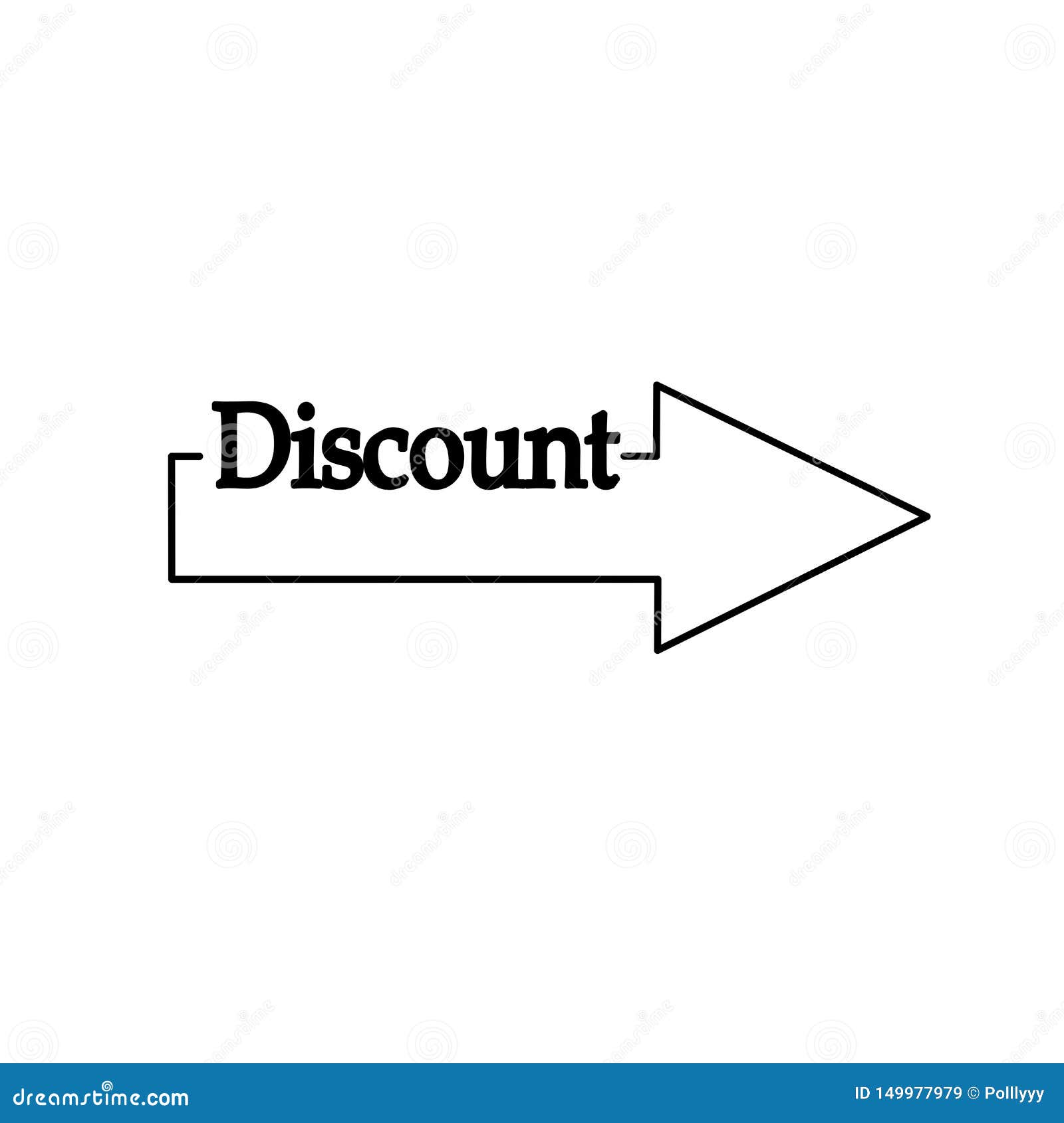 Discount Icon Arrow Pointer Illustration Line. Vector Stock Vector ...