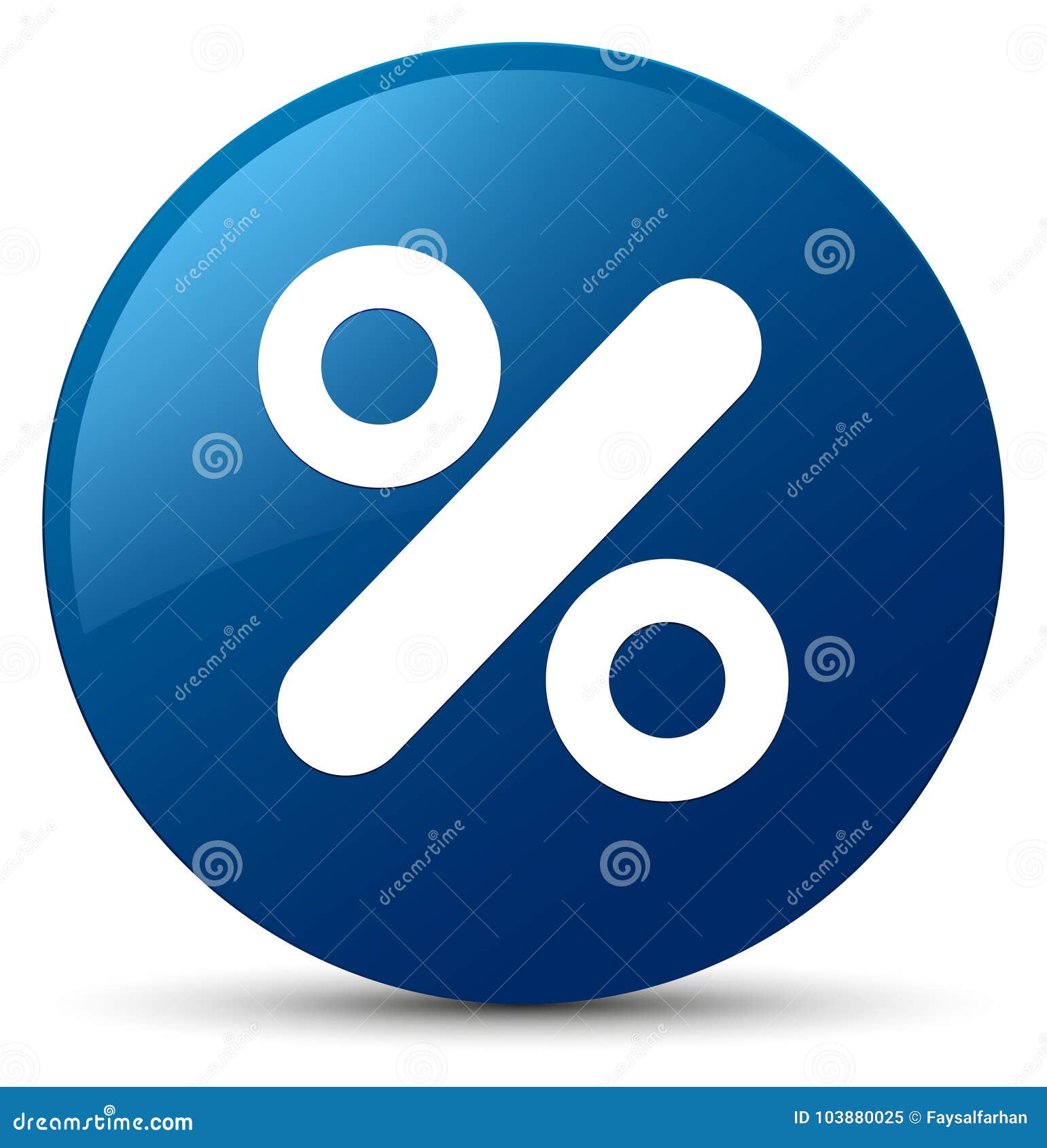 Discount Icon Blue Round Button Stock Illustration - Illustration of ...