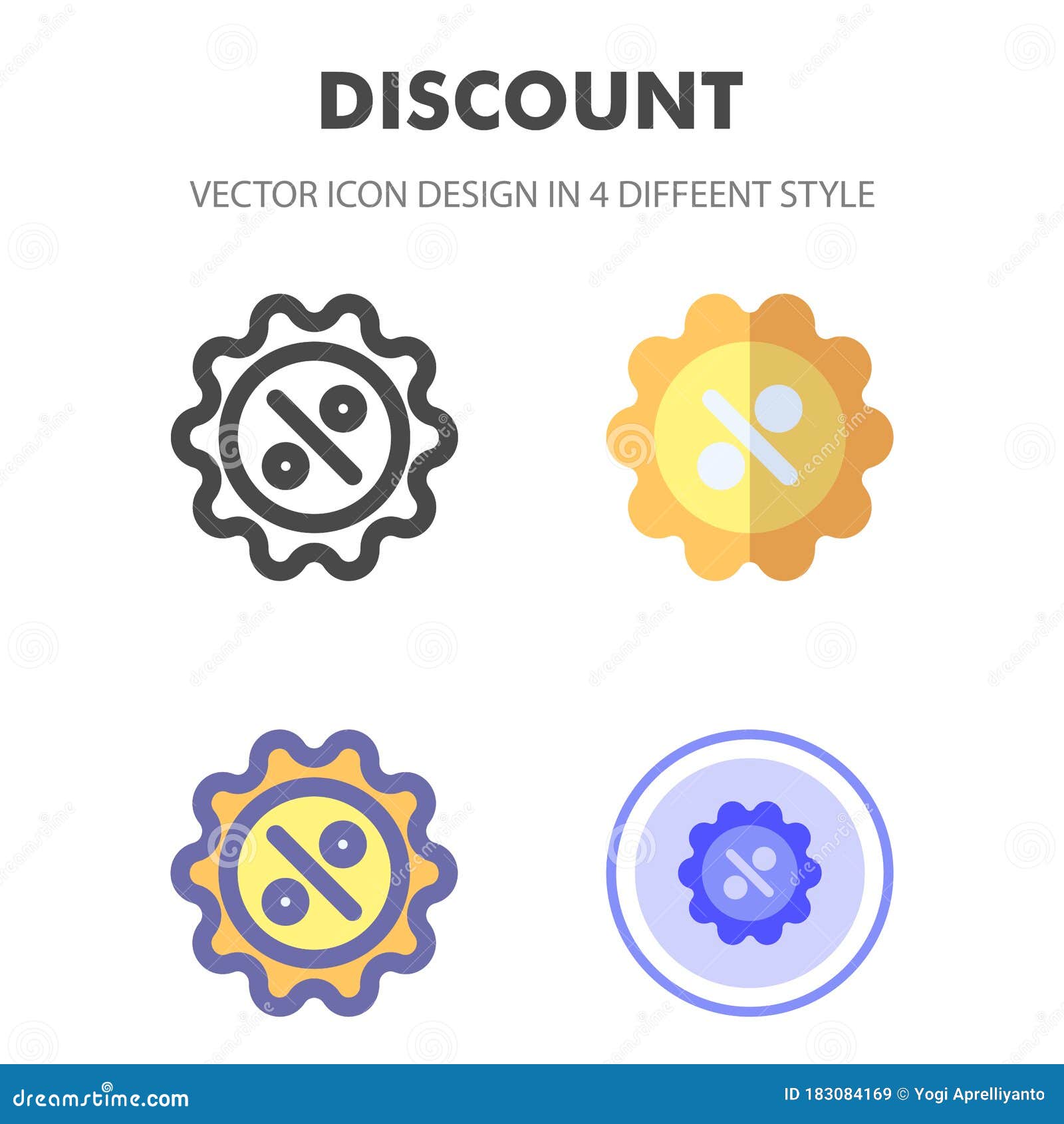 Discount Icon Design in 4 Different Style. Icon Design for Your Web ...