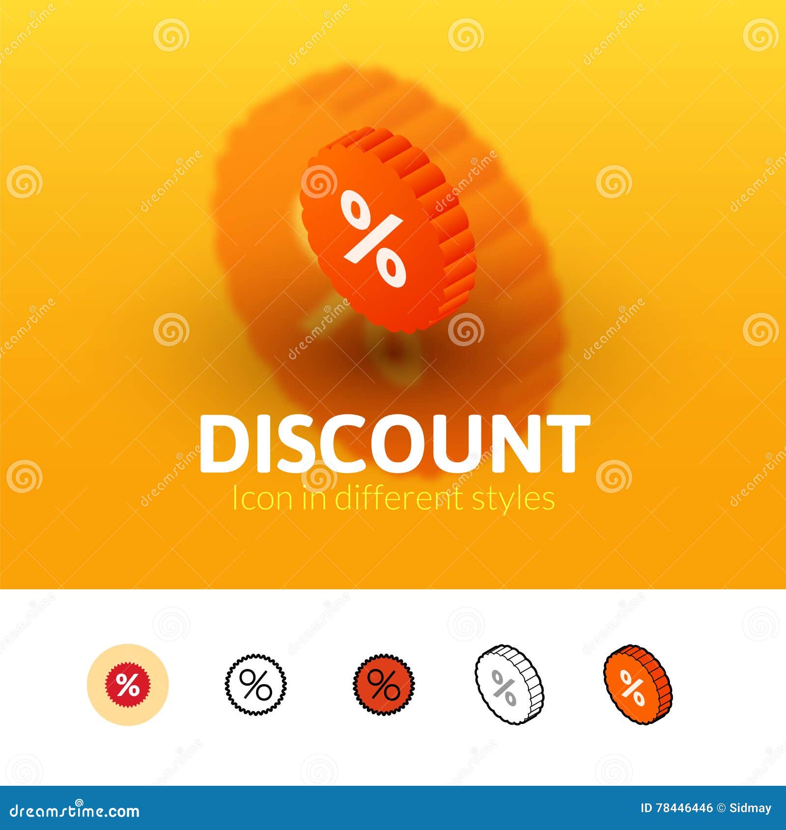 Discount Icon in Different Style Stock Vector - Illustration of offer ...