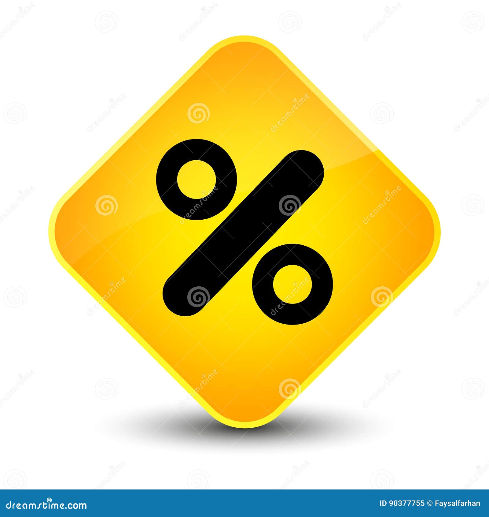 Discount Icon Elegant Yellow Diamond Button Stock Illustration ...