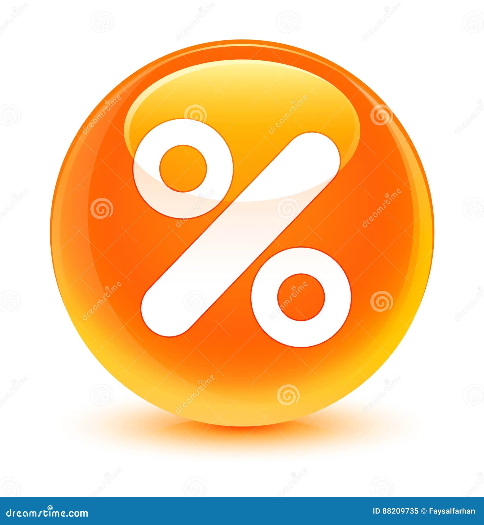 Discount Icon Glassy Orange Round Button Stock Illustration ...