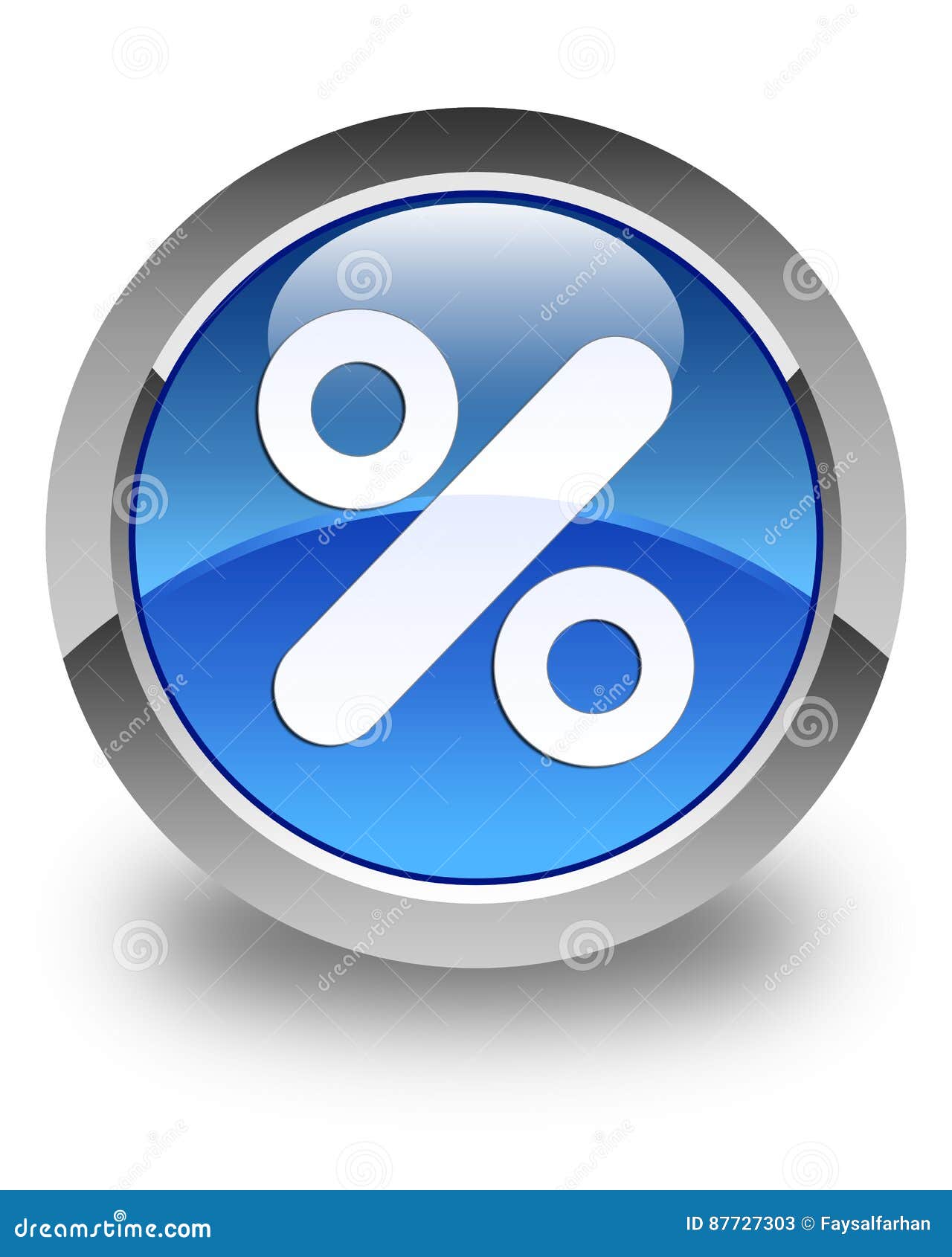 Discount Icon Glossy Blue Round Button Stock Illustration ...