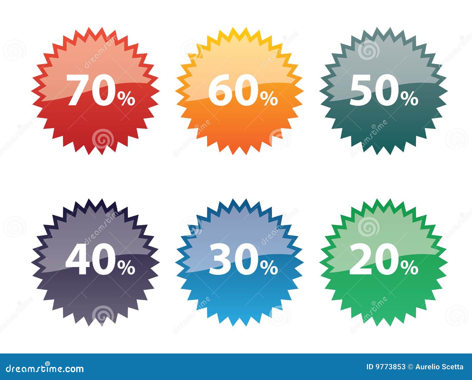 Discount icon set stock vector. Illustration of sale, symbol - 9773853
