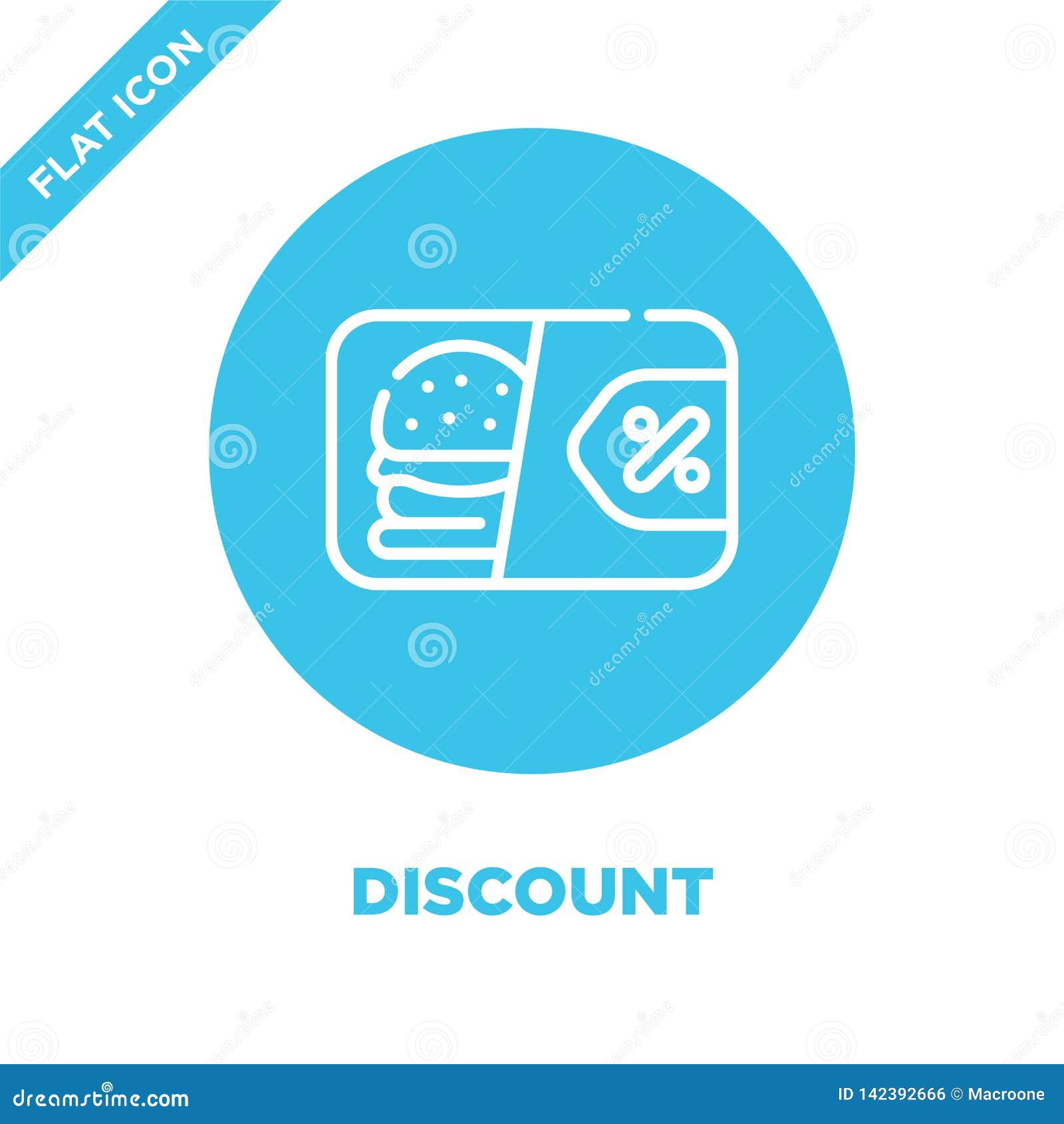 Discount Icon Vector from Take Away Collection. Thin Line Discount ...