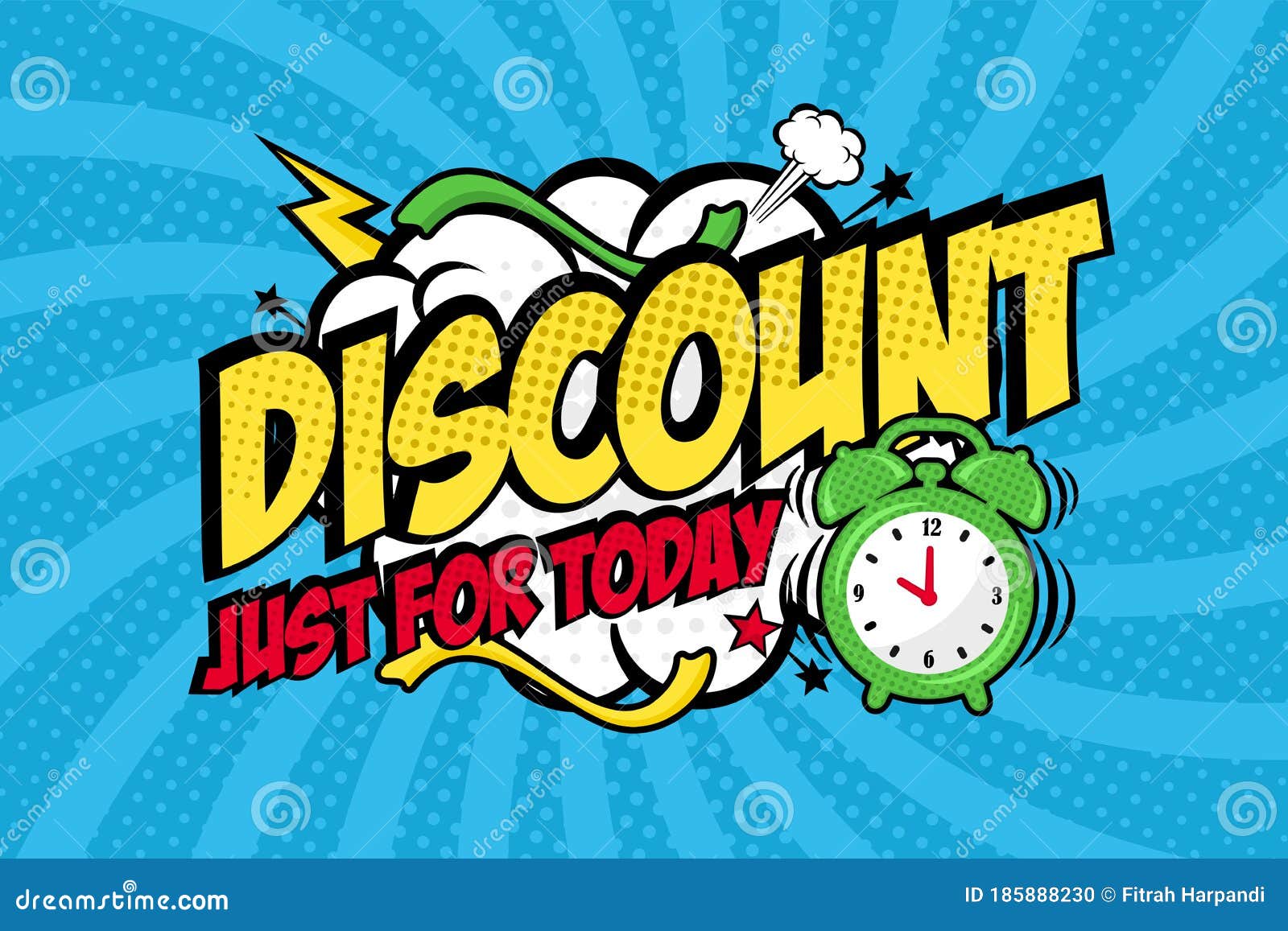 Discount Just for Today Pop Art Style Stock Vector - Illustration of ...