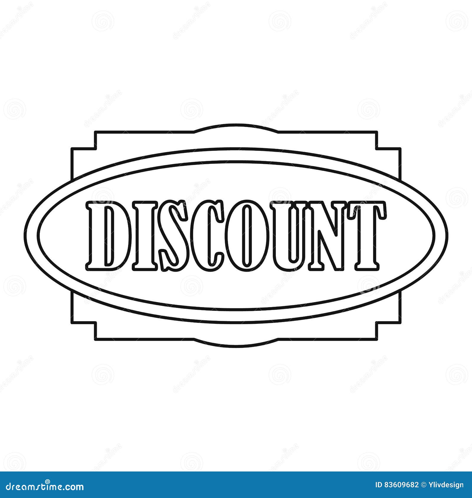 Discount Label Icon, Outline Style Stock Vector - Illustration of medal ...