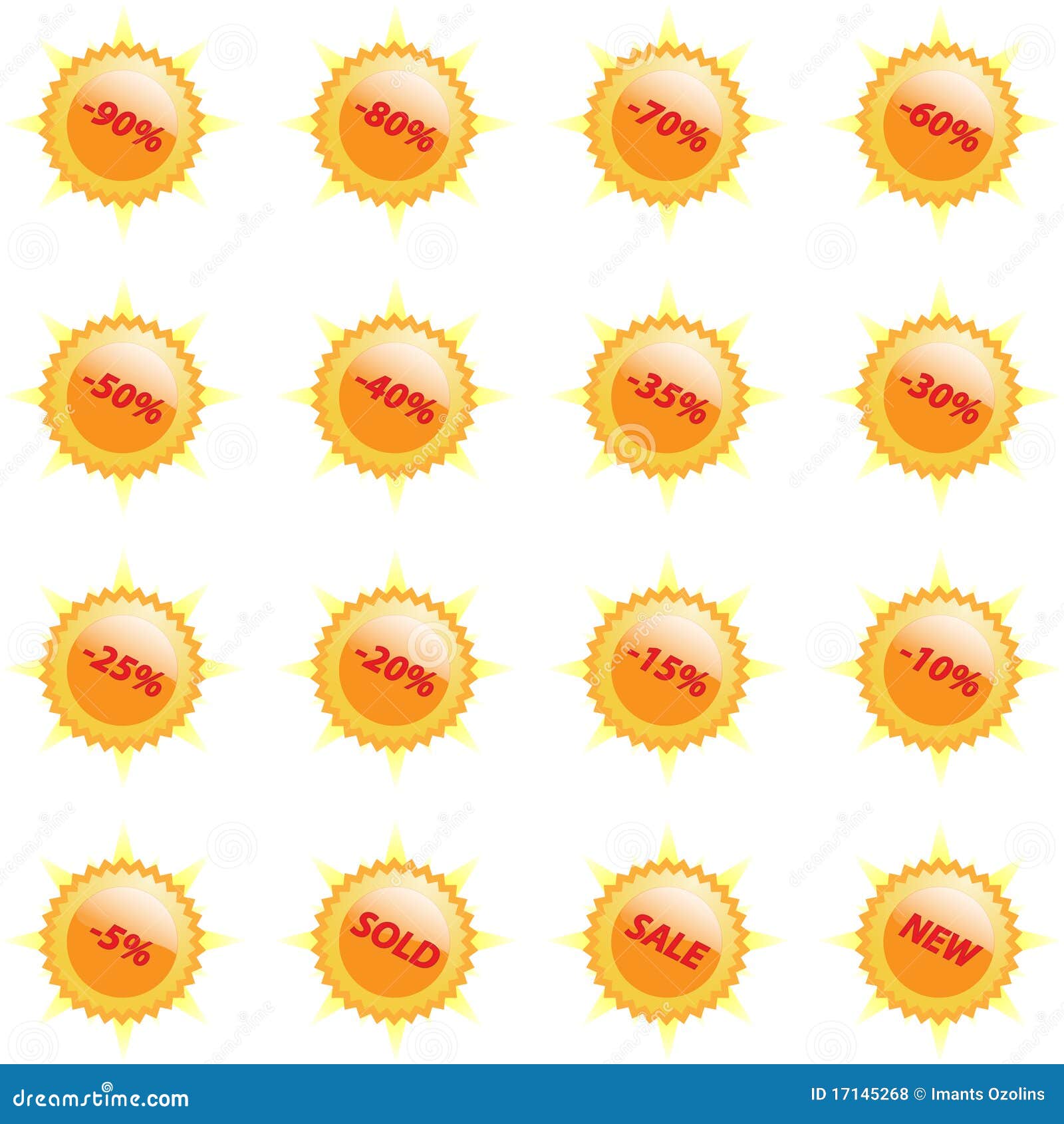 Discount labels stock vector. Illustration of color, gold - 17145268