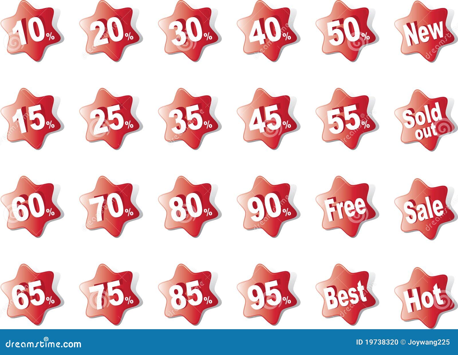 Discount labels stock vector. Illustration of offer, coupon - 19738320