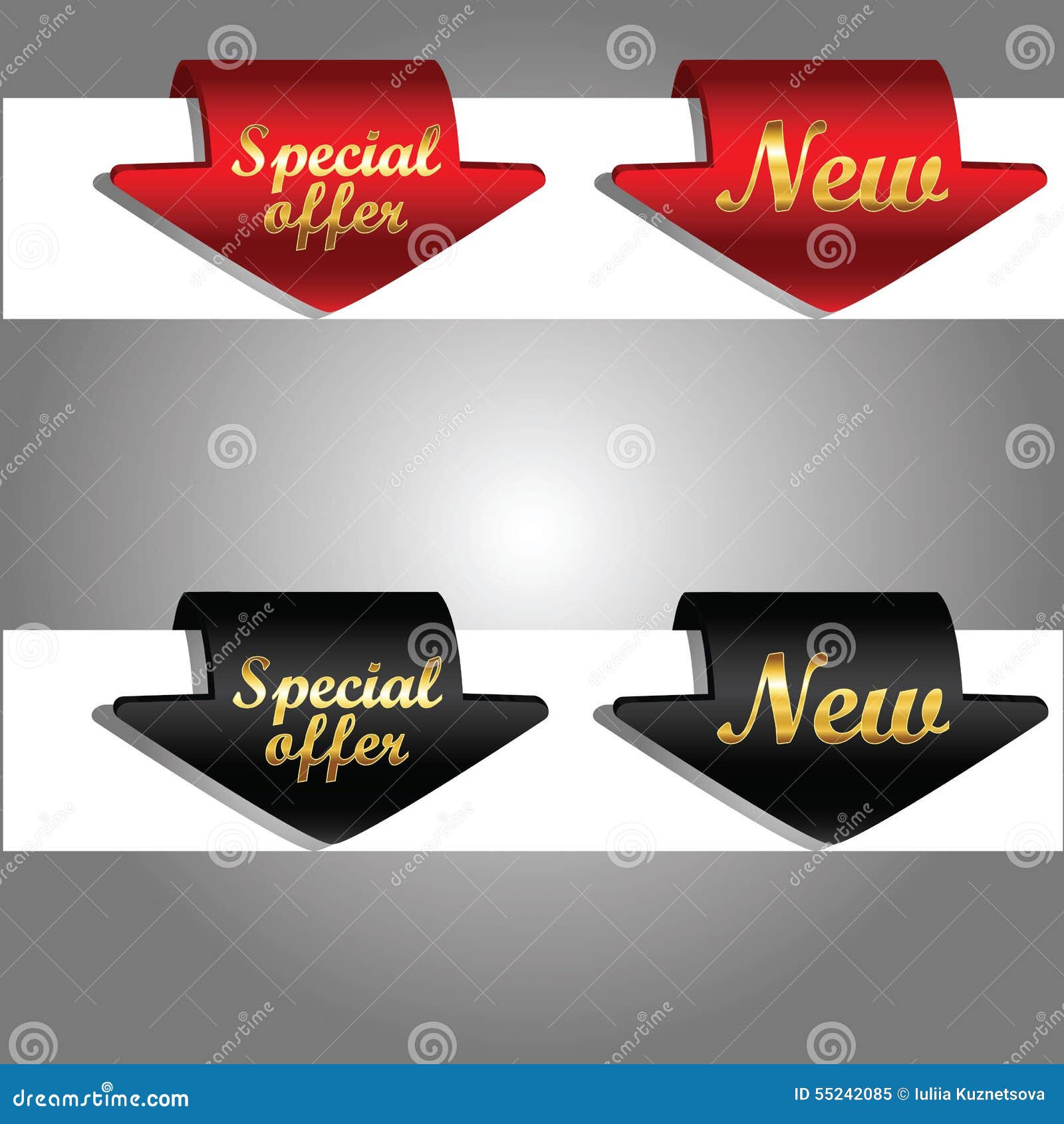 Discount Labels Bent Around Paper Edge. Stock Illustration ...