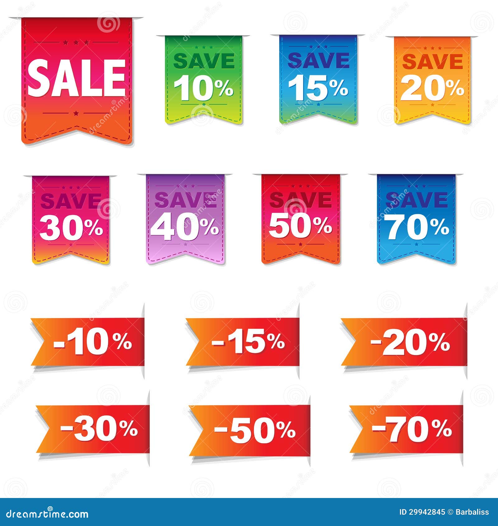 Discount Labels and Ribbons Set Stock Vector - Illustration of corner ...