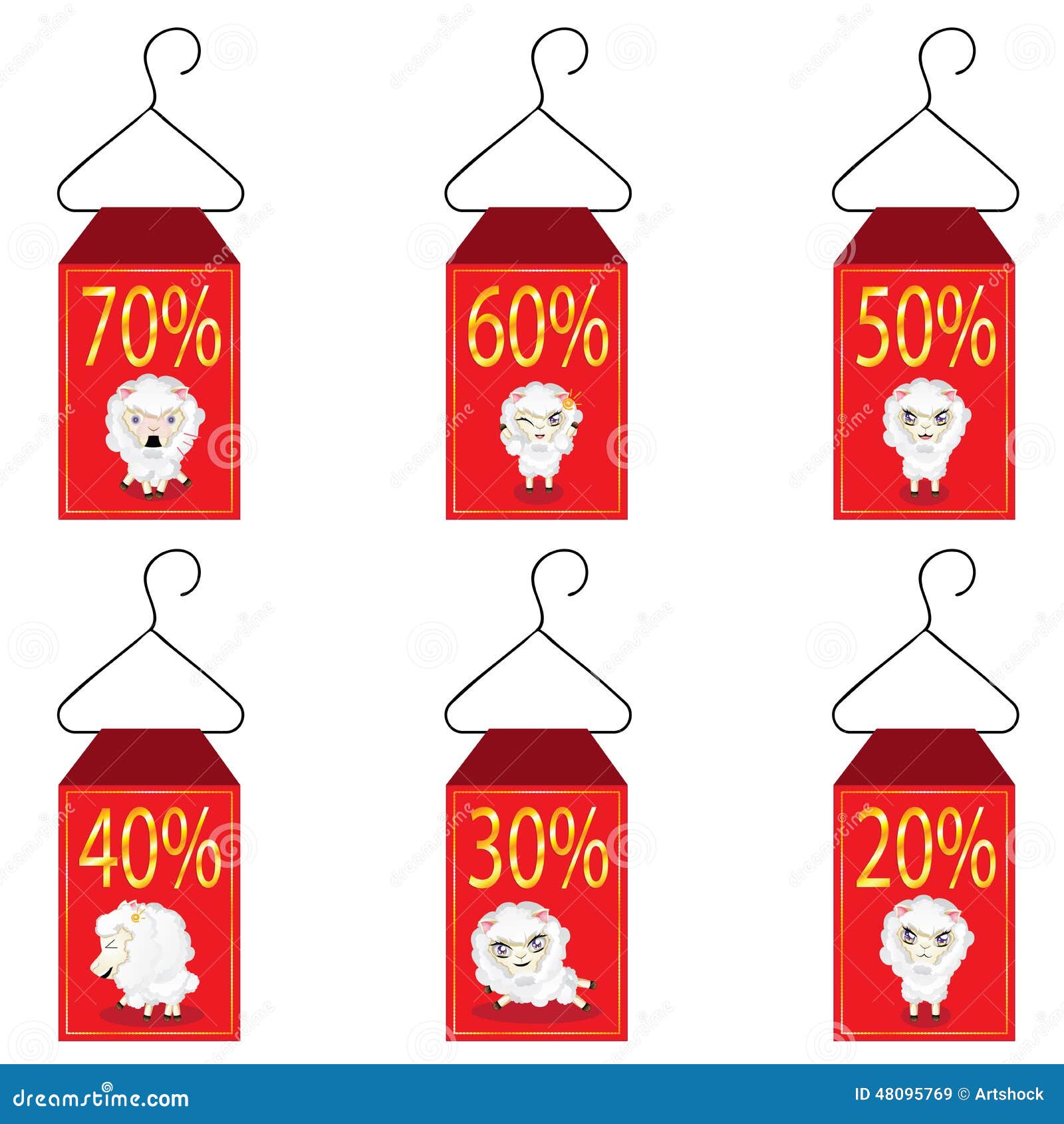 Discount Labels with Sheeps Stock Vector - Illustration of mega, banner ...