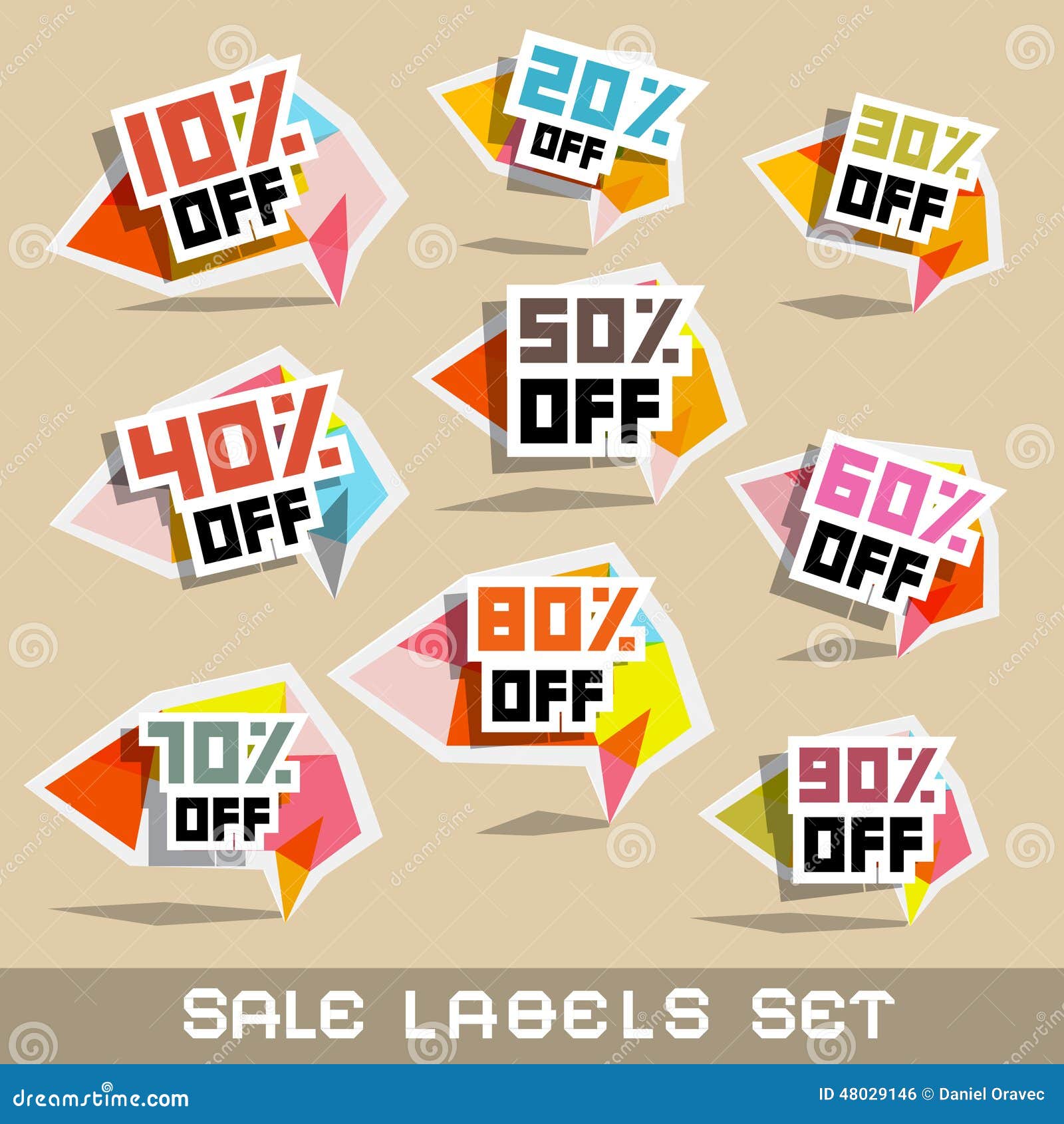 Discount Labels Vector Illustration Stock Vector - Illustration of ...