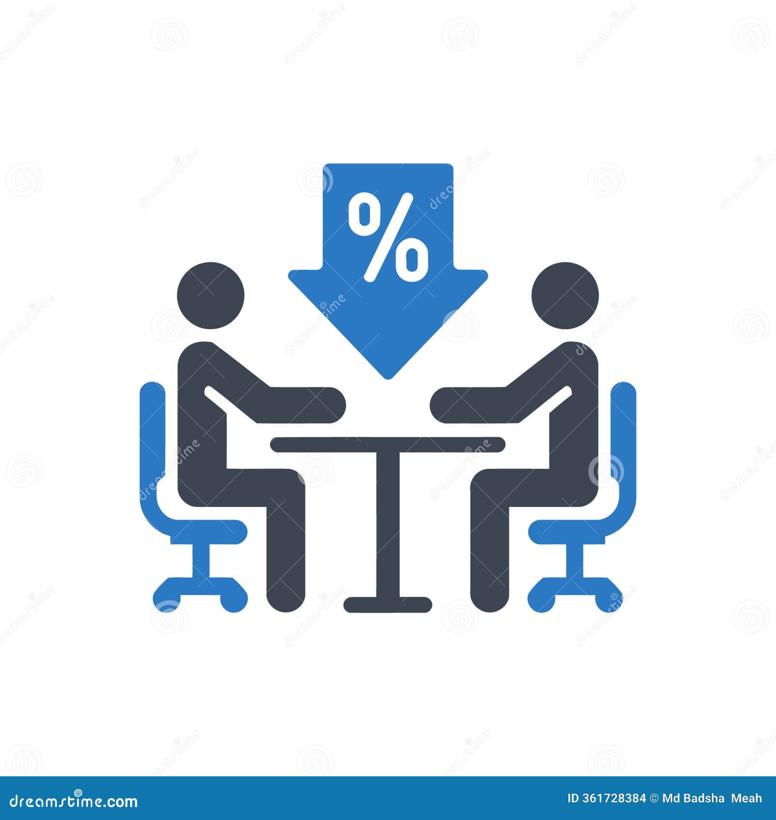 Discount Negotiation Icon stock vector. Illustration of vector - 361728384