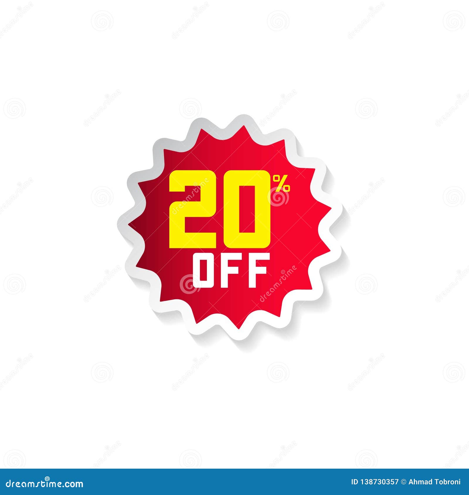 20 Percent Discount Sign Icon. Sale Symbol. Cartoon Vector ...