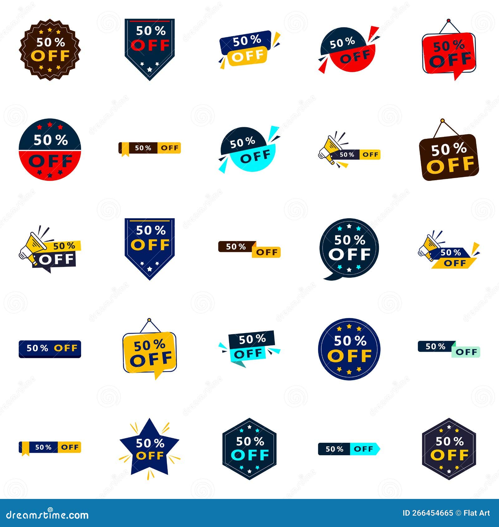 50 Discount Pack 25 Different Designs Stock Vector - Illustration of ...