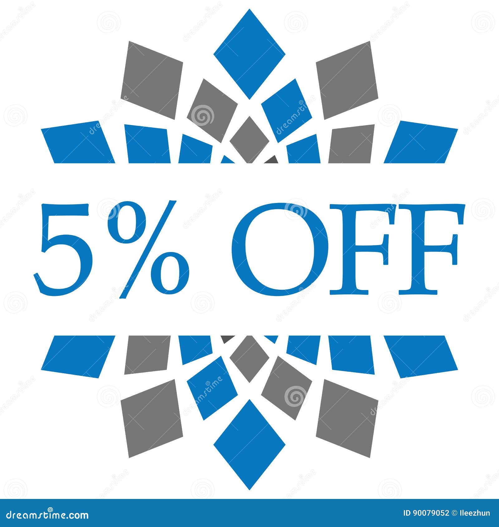 Discount 5 Percent Off Blue Grey Circular Stock Illustration ...