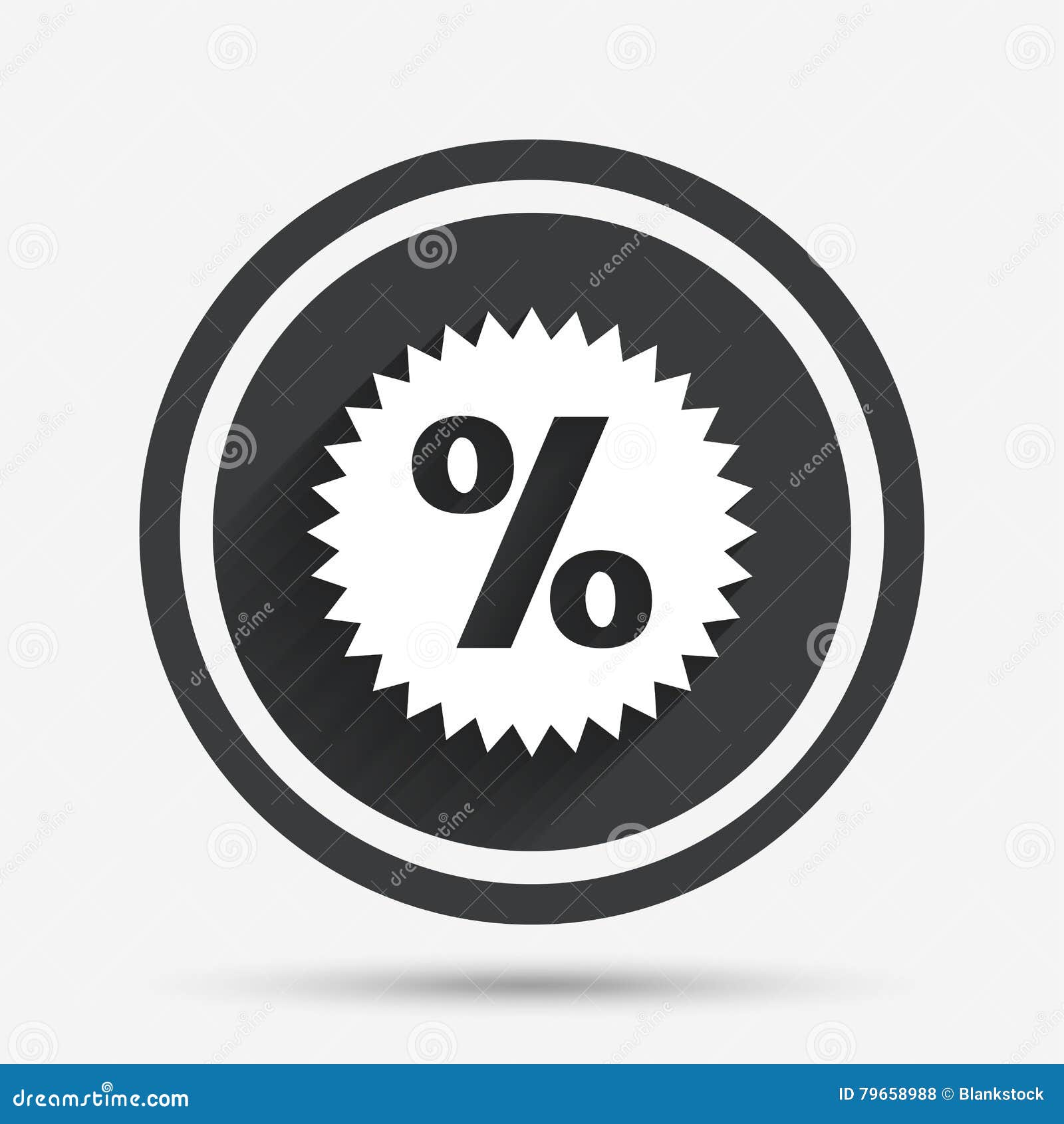 Discount Percent Sign Icon. Star Symbol Stock Vector - Illustration of ...