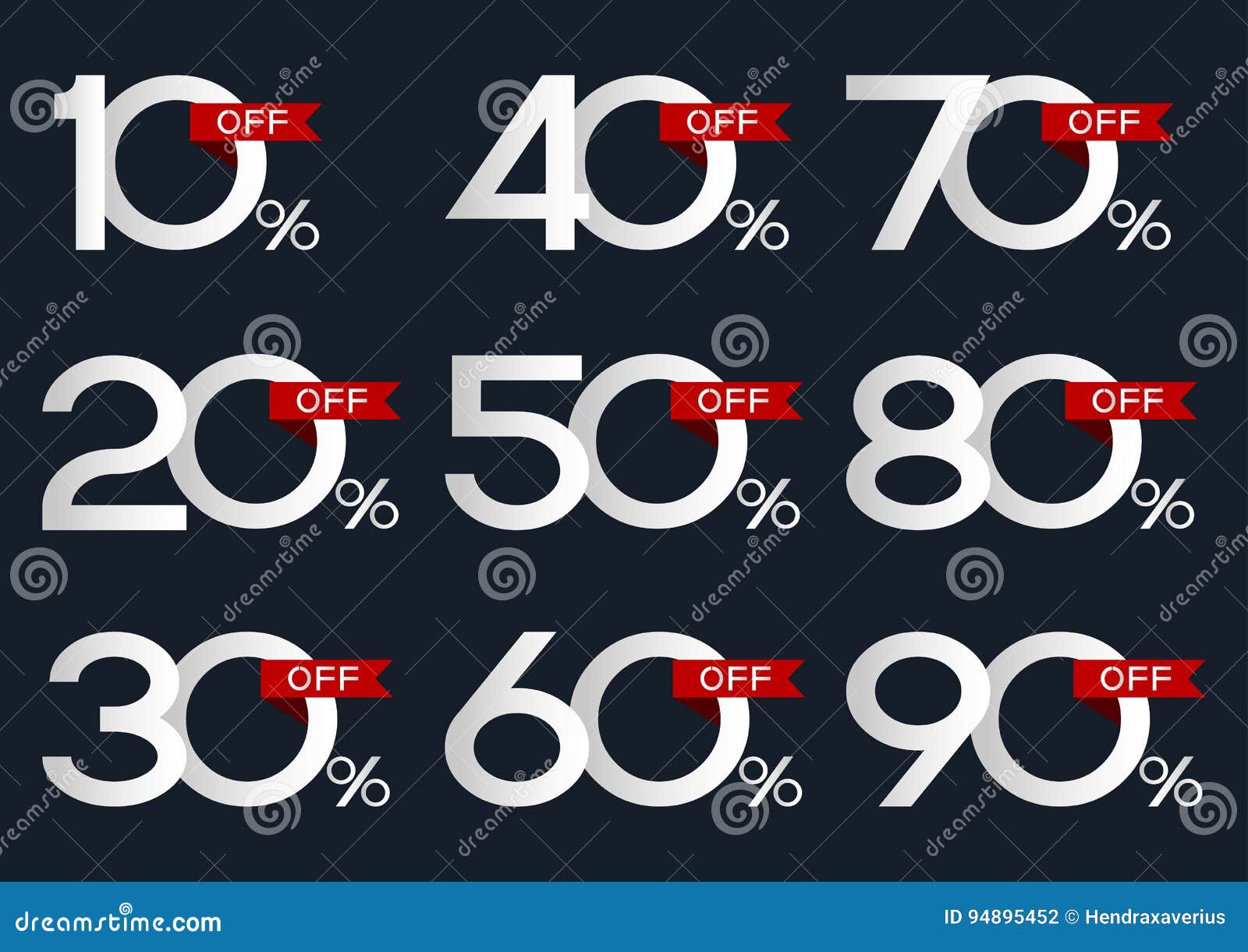 Discount percentages stock vector. Illustration of sale - 94895452