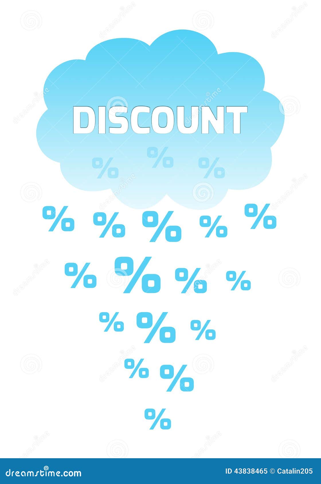 Discount Rain Concept Using Cloud and Percent Symbol Stock Illustration ...
