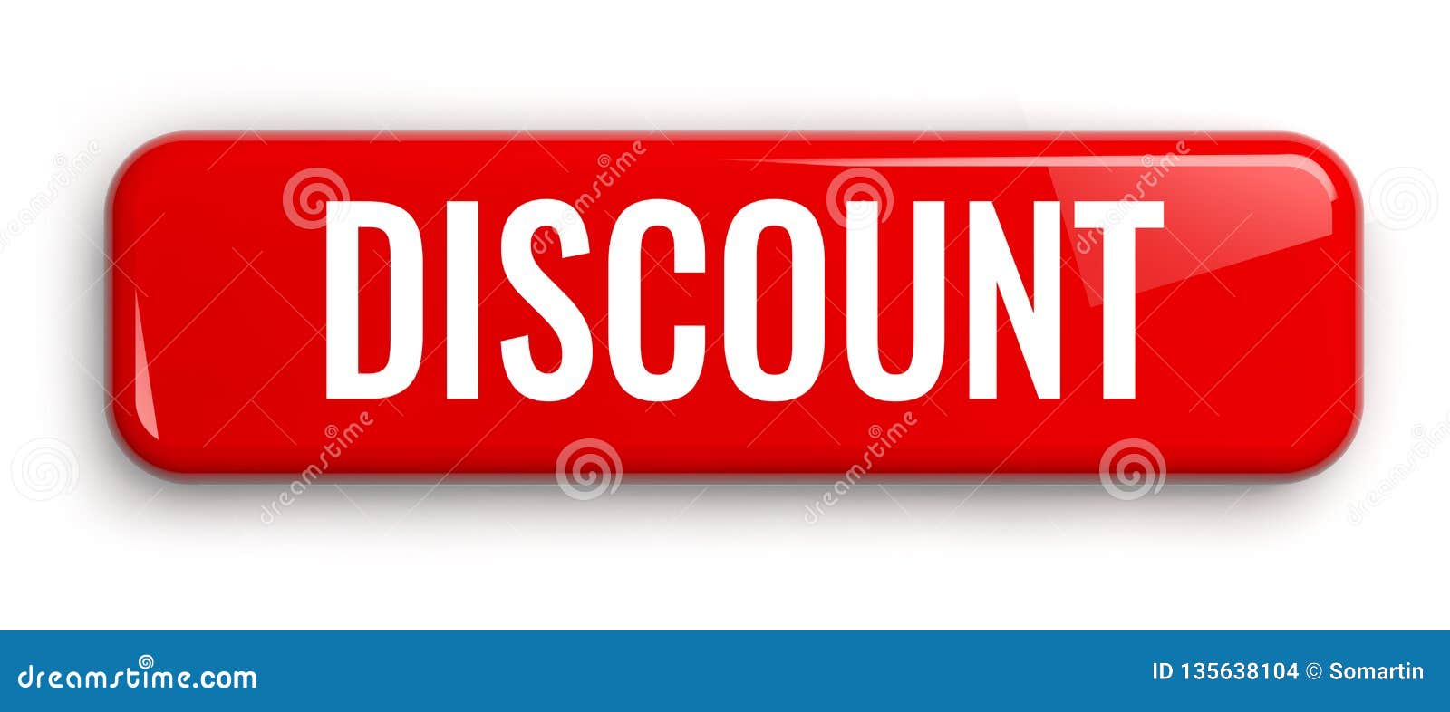 Discount Red Button Isolated on White Stock Illustration - Illustration ...