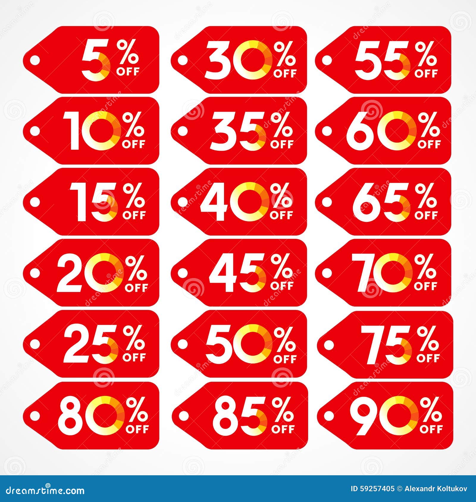 Discount red stock vector. Illustration of colorful, price - 59257405