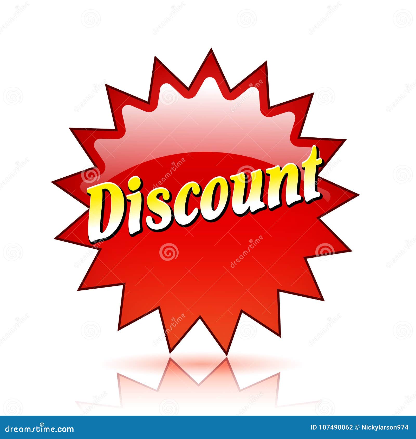 Discount red star icon stock vector. Illustration of sign - 107490062