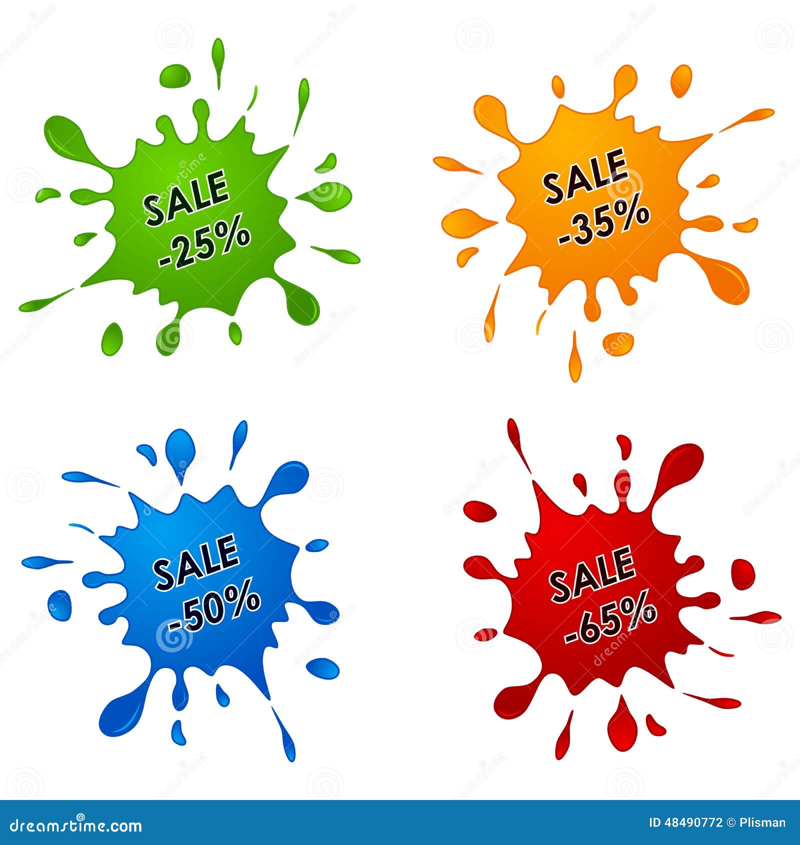 Discount Sale Pointer As the Spilled Paint Stock Vector - Illustration ...