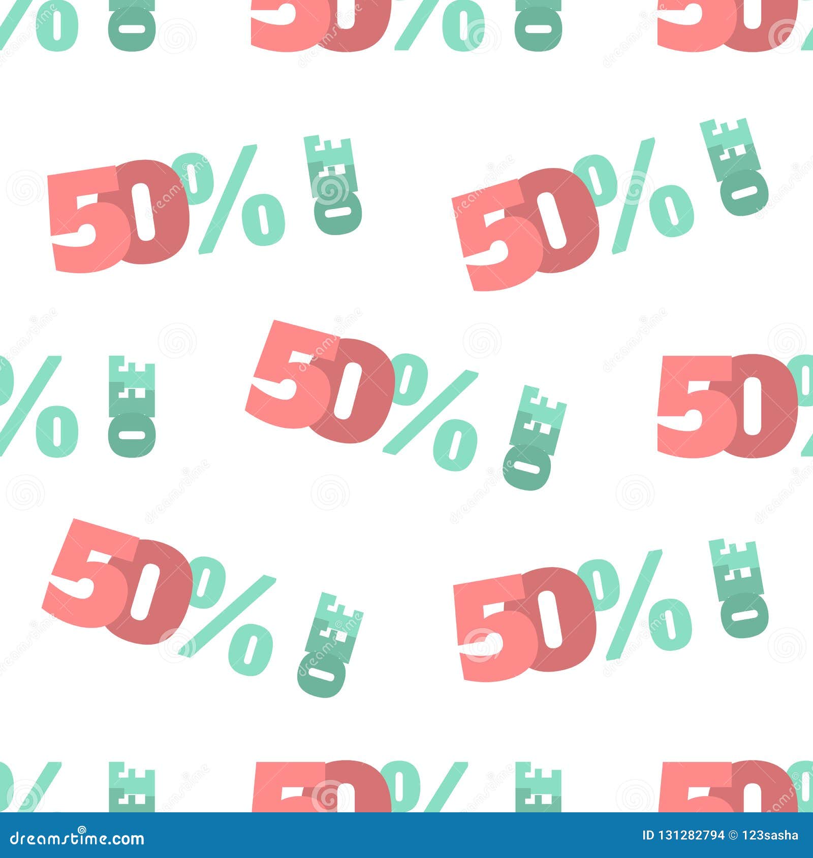 Discount Seamless Pattern on the White Background Stock Vector ...