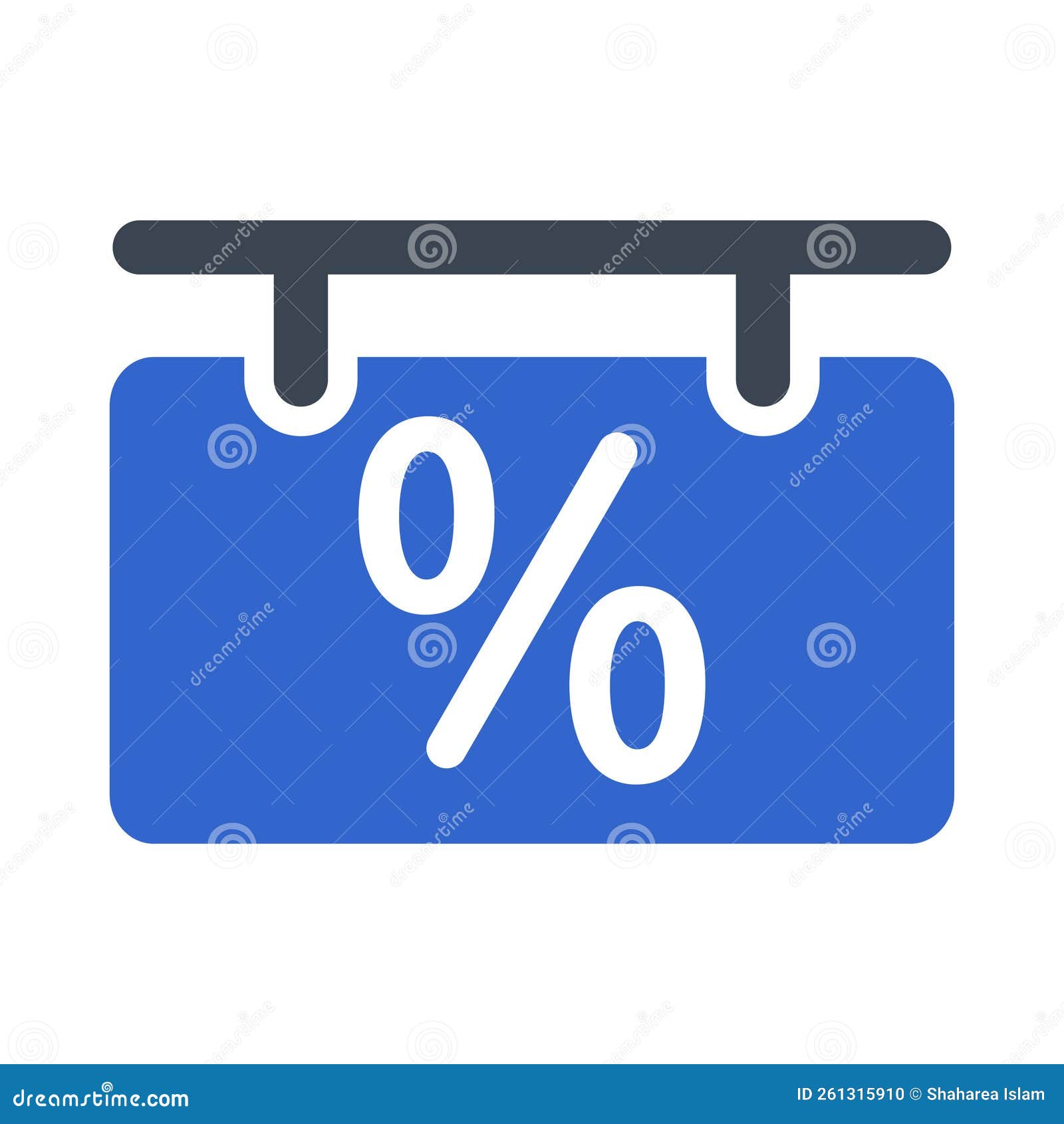 Discount sign board icon stock vector. Illustration of symbol - 261315910