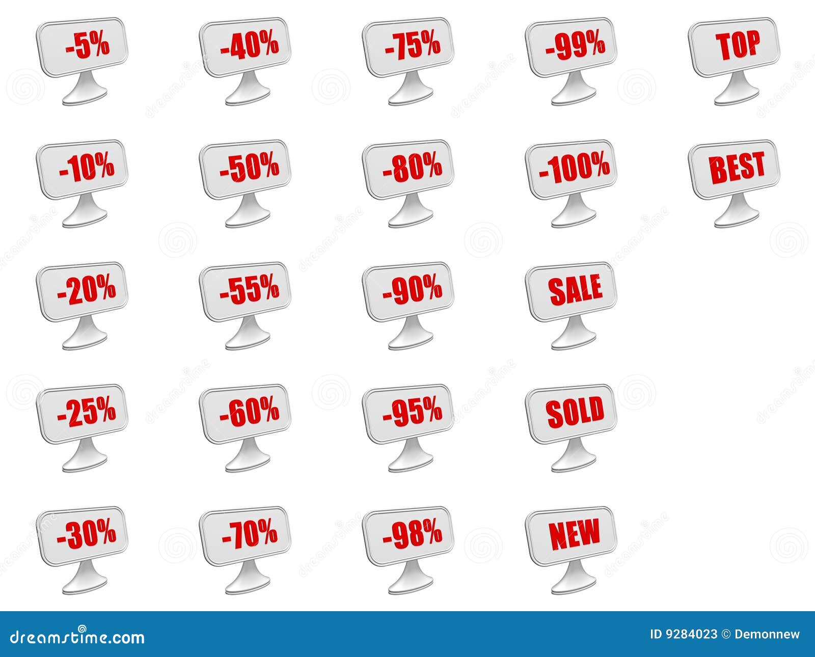 Discount sign set for web stock illustration. Illustration of template ...