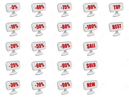 Discount sign set for web stock illustration. Illustration of template ...