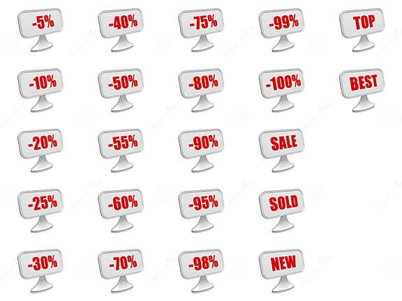 Discount sign set for web stock illustration. Illustration of template ...