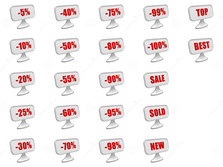Discount sign set for web stock illustration. Illustration of template ...