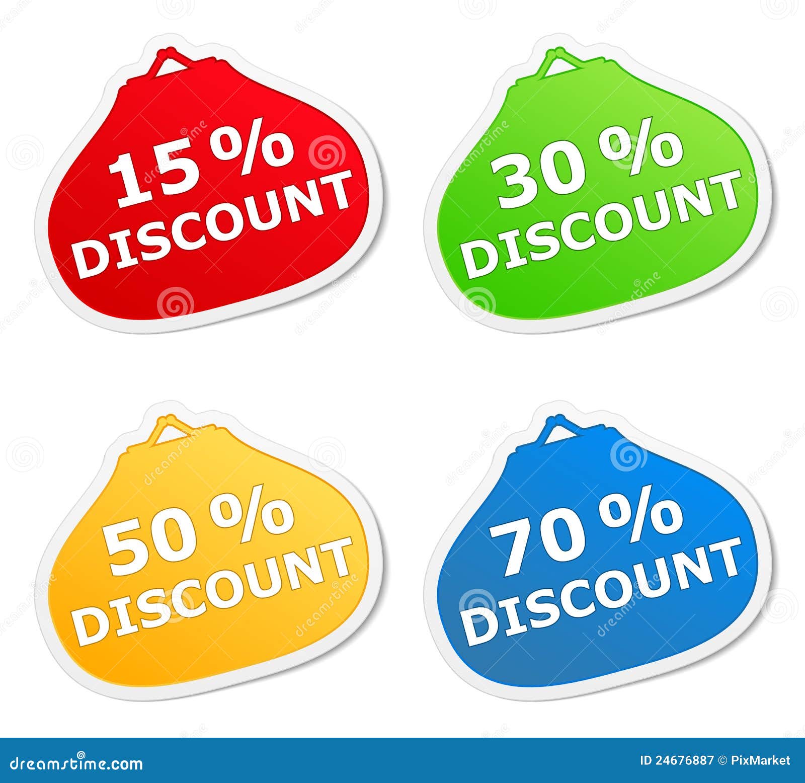 Discount stickers stock vector. Illustration of blue - 24676887