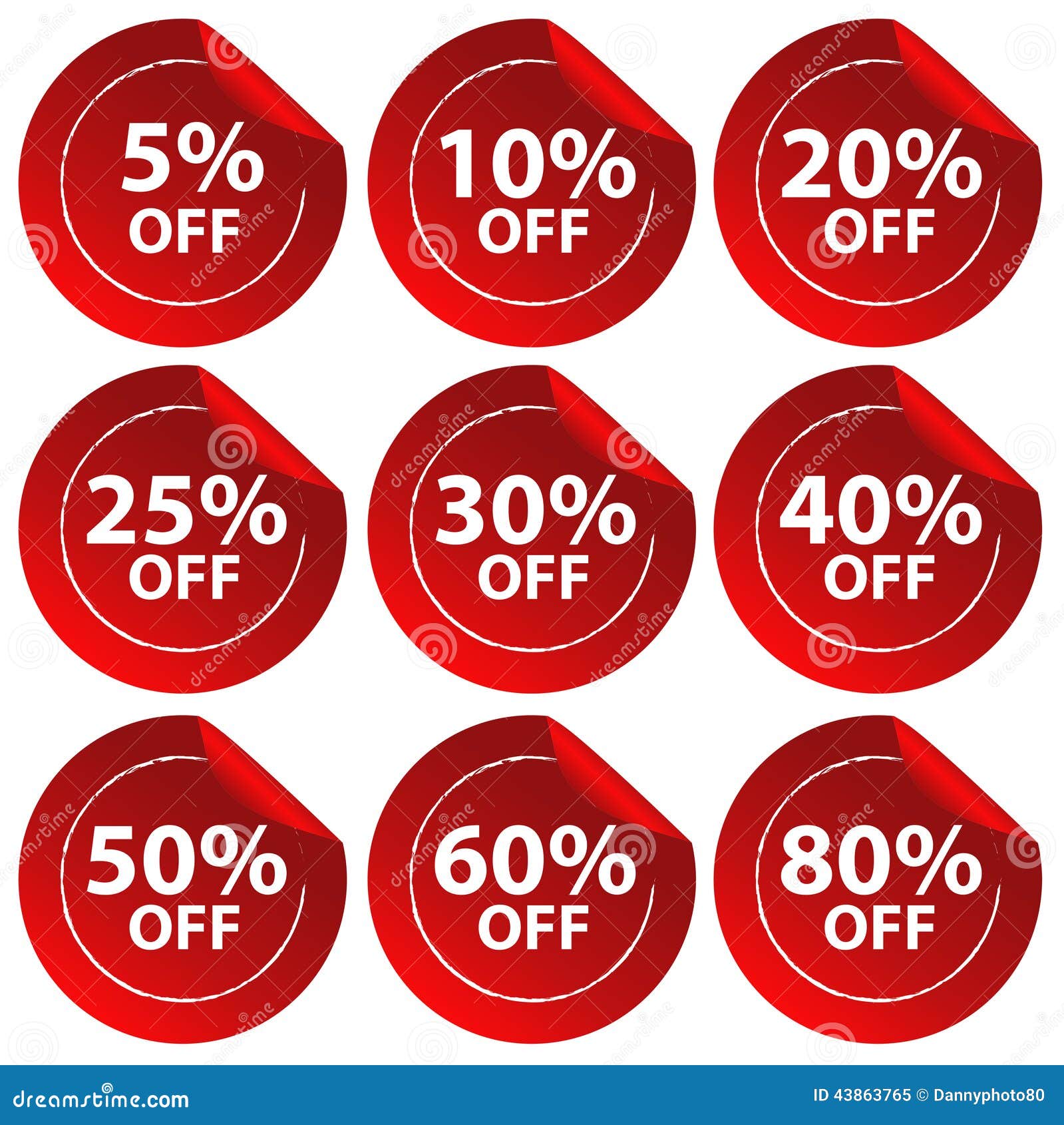 Discount stickers stock vector. Illustration of objects - 43863765