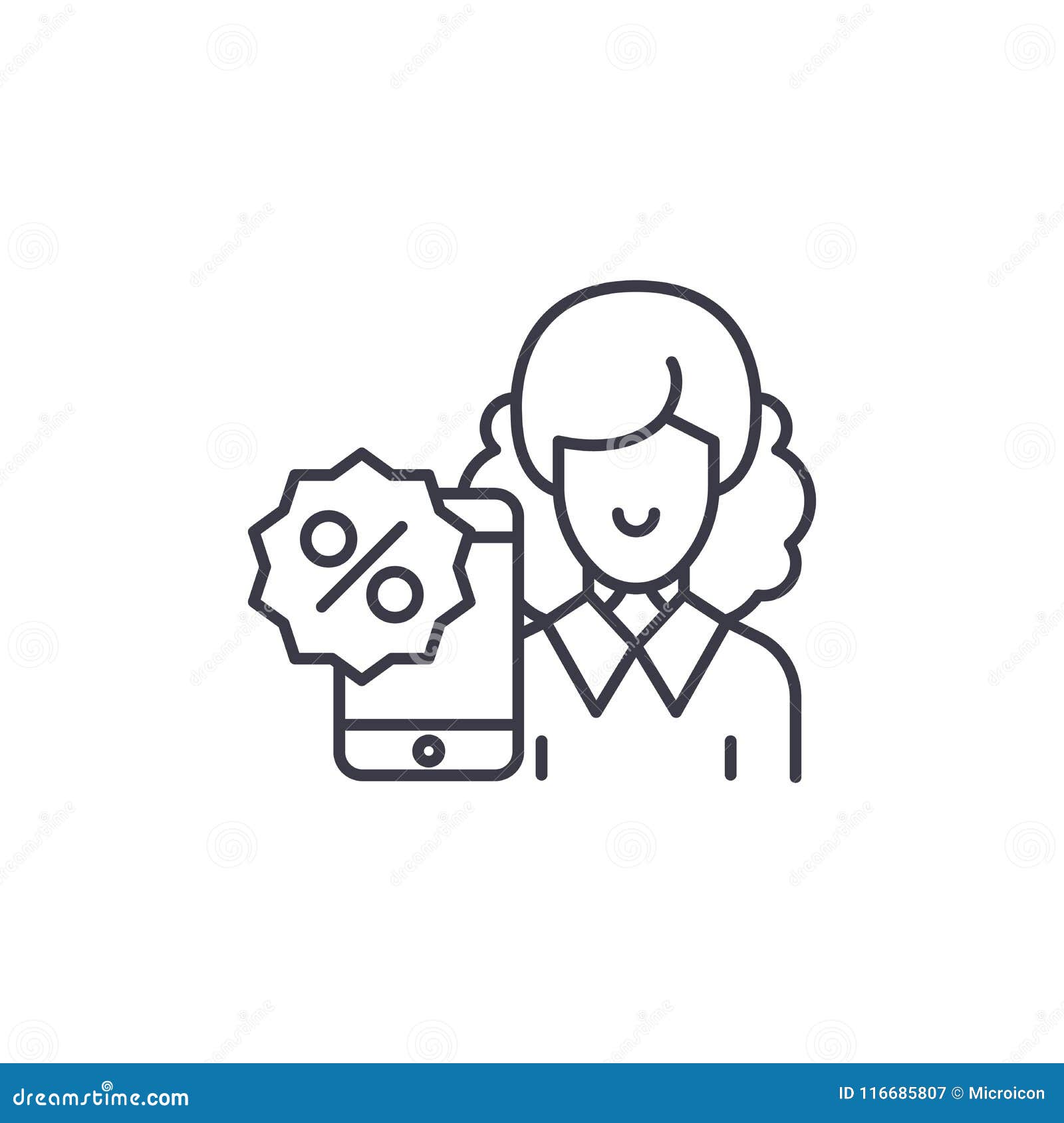 Discount System Linear Icon Concept. Discount System Line Vector Sign ...