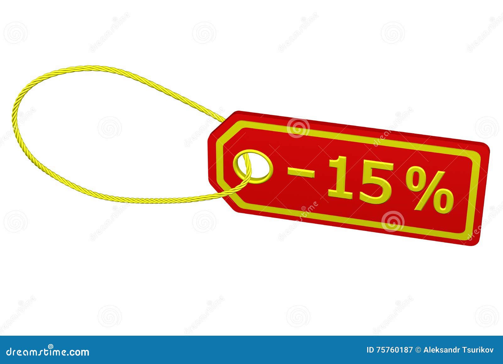 Discount - 15 Tag. 3D Rendering. Stock Illustration - Illustration of ...